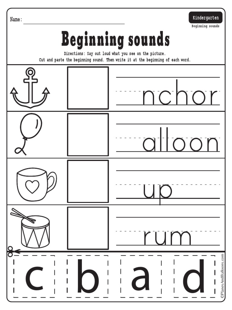 Beginning Sounds Worksheets PDF | PDF