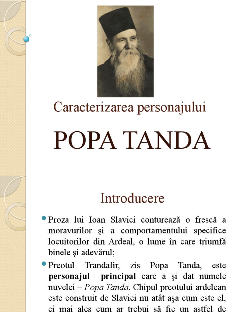 Caracterizare Popa Tanda | PDF
