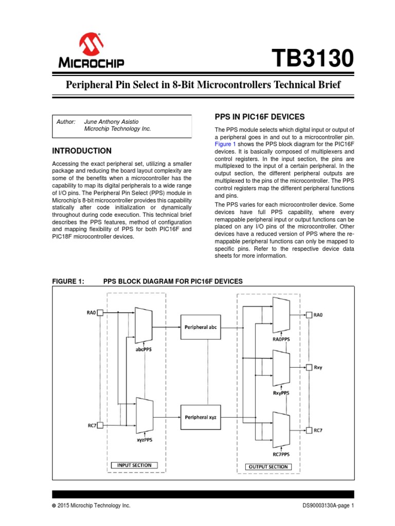 Peripheral Pin Select in 8-Bit Microcontrollers Technical Brief | PDF | Microcontroller | Input ...