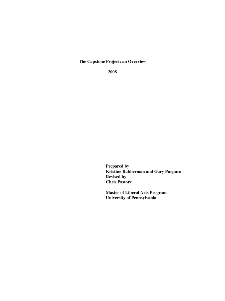 The Capstone Project: A Guide to Successful Completion | PDF | Thesis ...