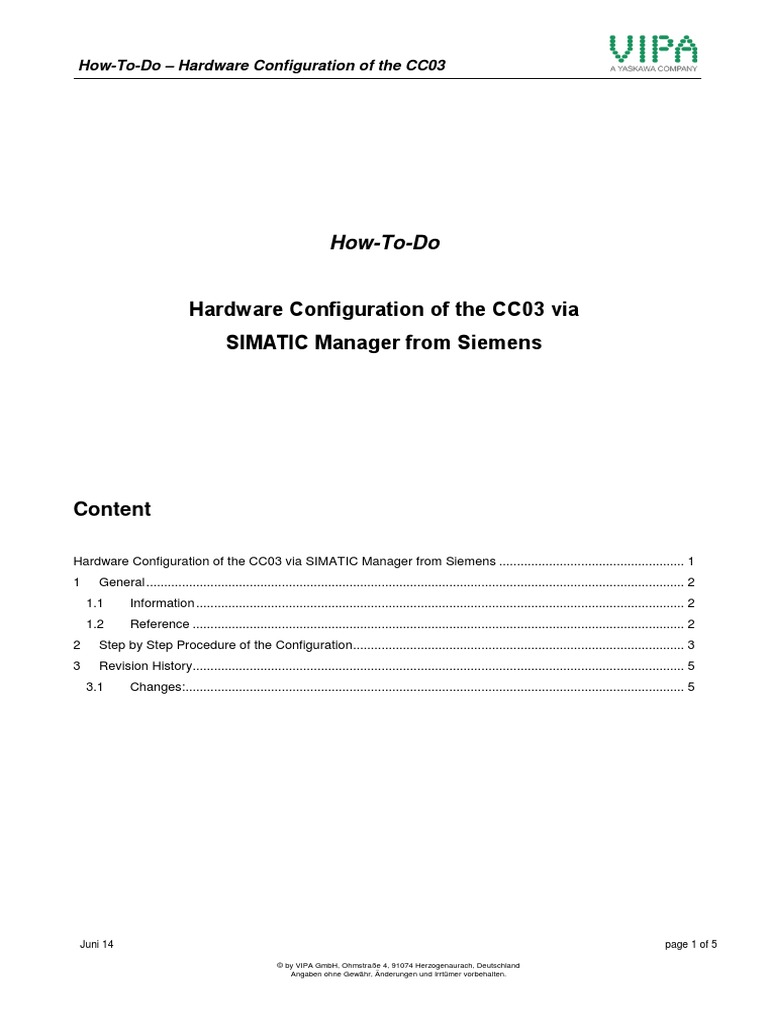 Hardware Configuration of The CC03 Via SIMATIC Manager From Siemens | PDF | Computer Hardware ...