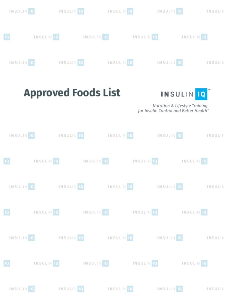 Approved Foods List: Nutrition & Lifestyle Training For Insulin Control ...