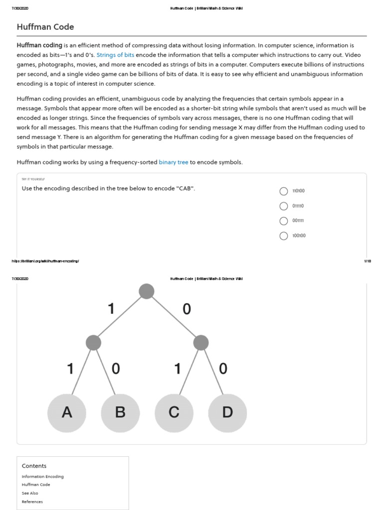 Huffman Coding Explained: Data Compression | PDF | Code | Bit