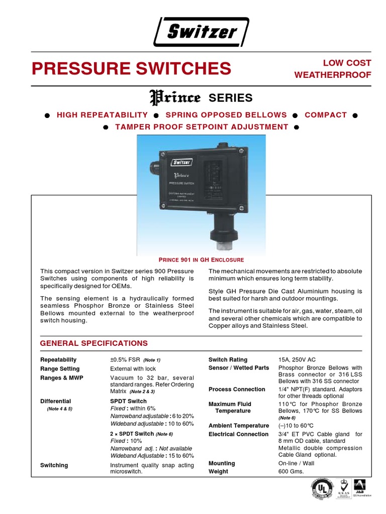 Prince Prince Prince Prince Prince: Pressure Switches | PDF | Switch ...