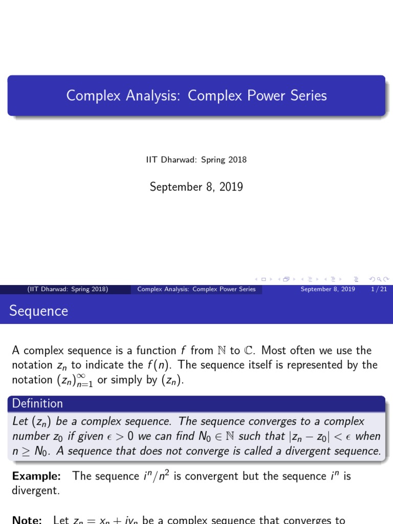 Complex Power Series in Analysis | PDF | Power Series | Holomorphic ...