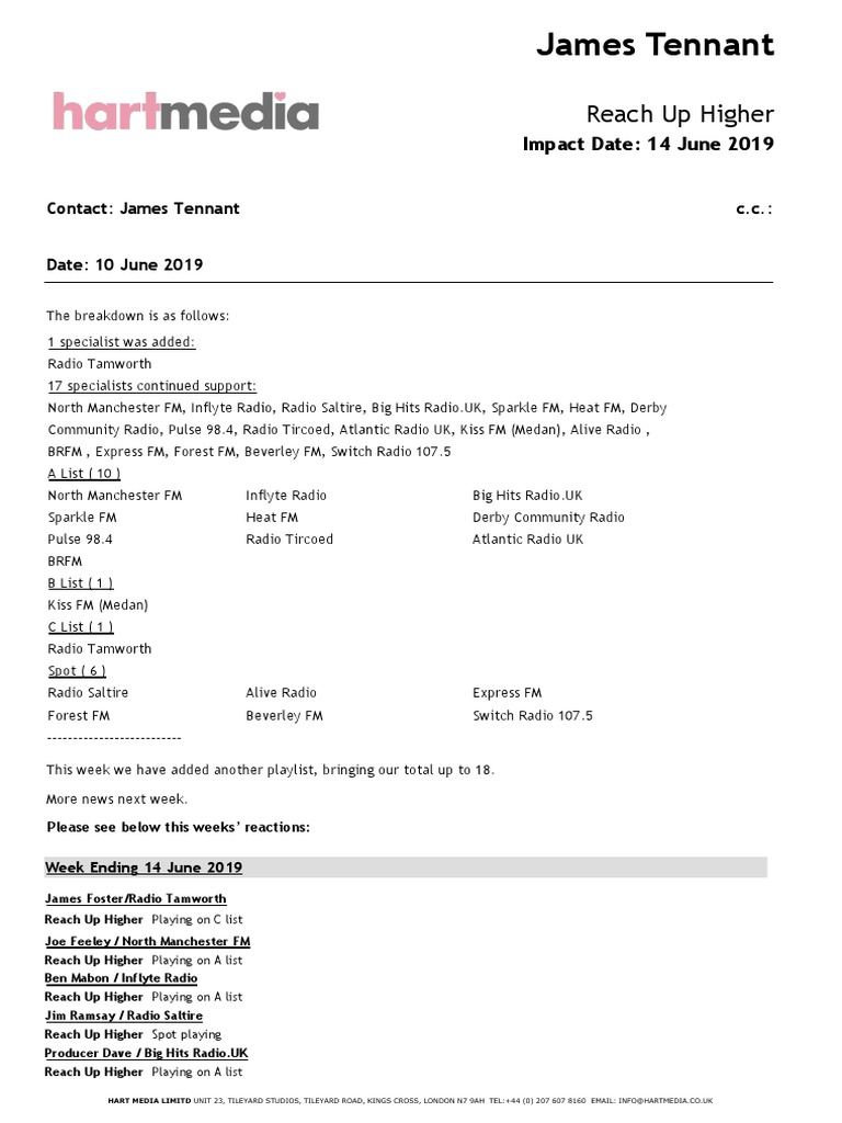 JT Radio Report (2019) | PDF | Radio | Broadcasting