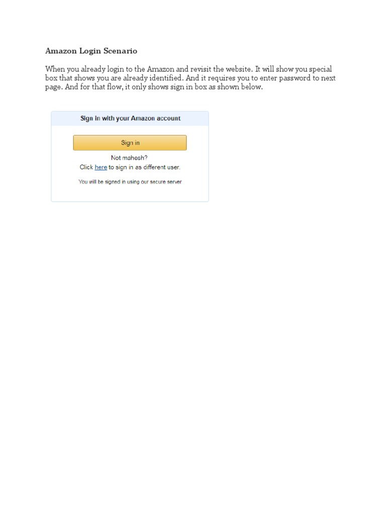 Amazon Login Test Scenarios | PDF