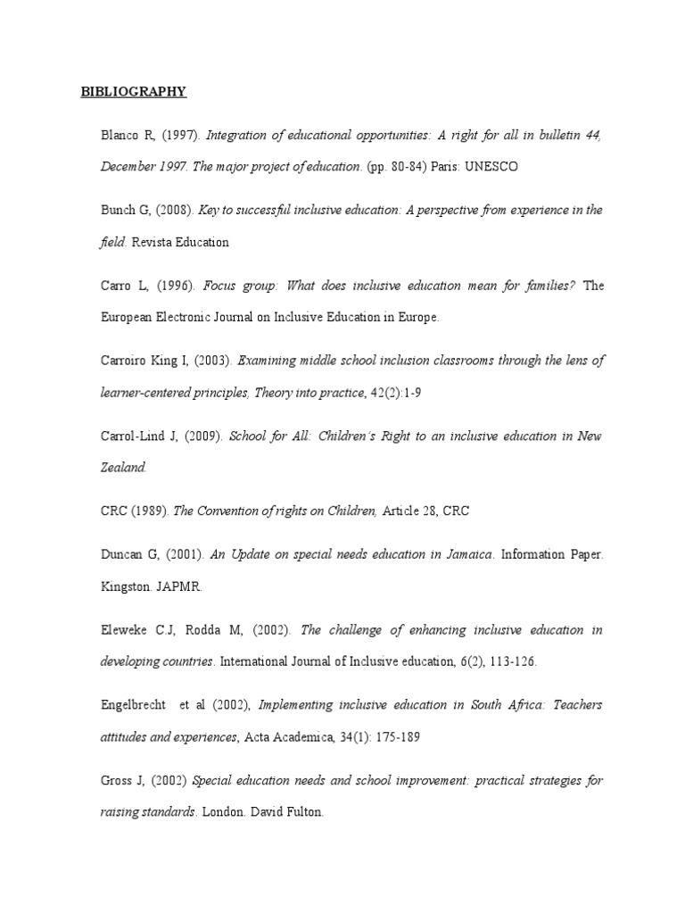 Bibliography | PDF | Inclusion (Education) | Behavior Modification