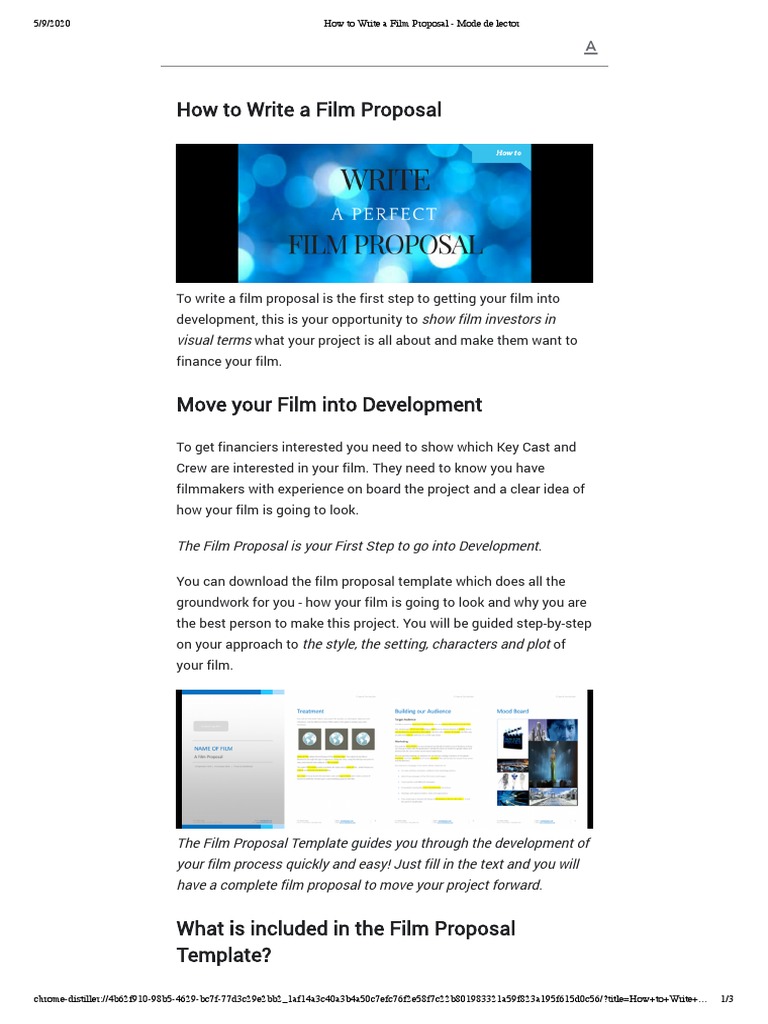 How To Write A Film Proposal - Mode de Lector PDF | PDF | Screenplay ...