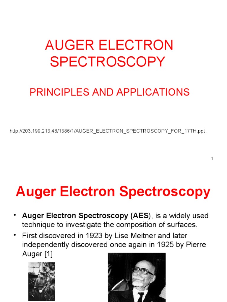 Auger Electron Spectroscopy: Principles and Applications | PDF ...