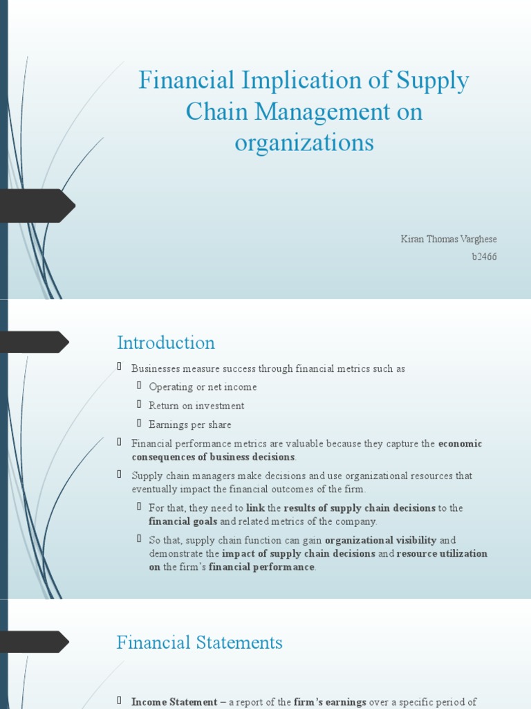 Financial Implication of SCM On Organizations | PDF | Inventory ...