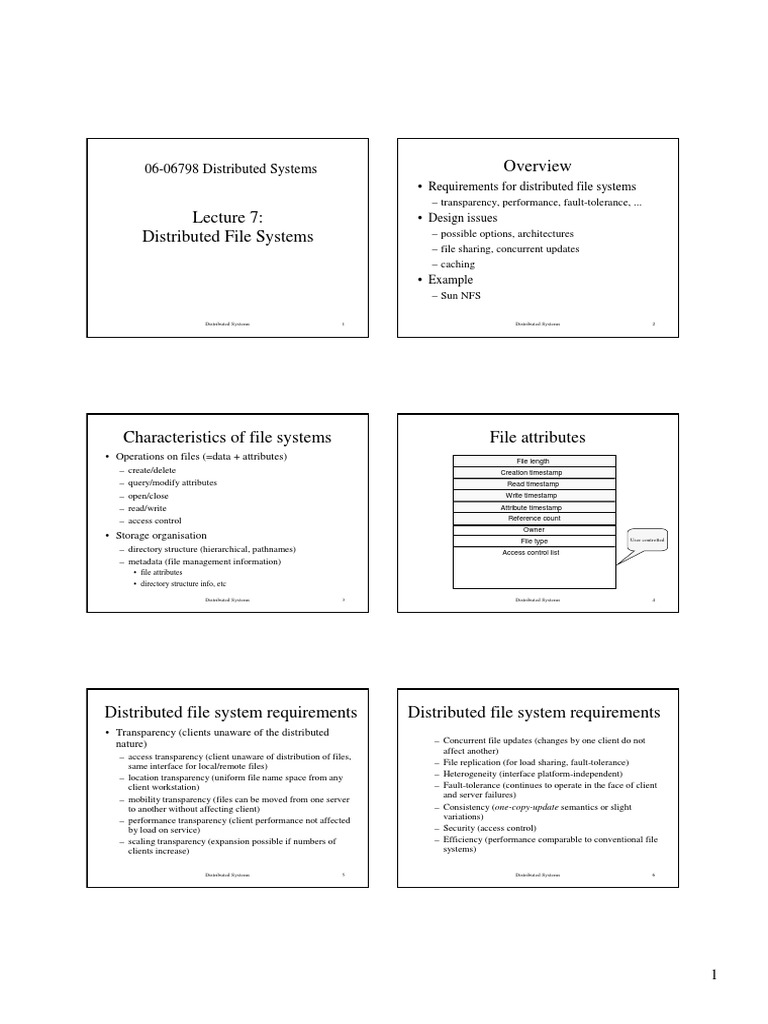 Requirements For Distributed File Systems | PDF | File System | Cache (Computing)