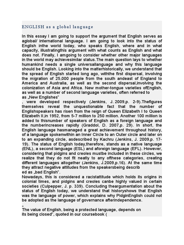 ENGLISH As A Global Language | PDF | English Language | English As A ...