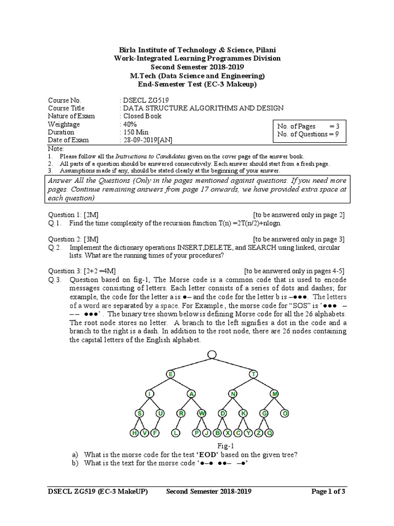 Dsecl Zg519-Ec3m PDF | Download Free PDF | Algorithms | Computer Programming