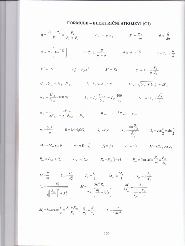 Formulas for Electric Machines and Motors | PDF