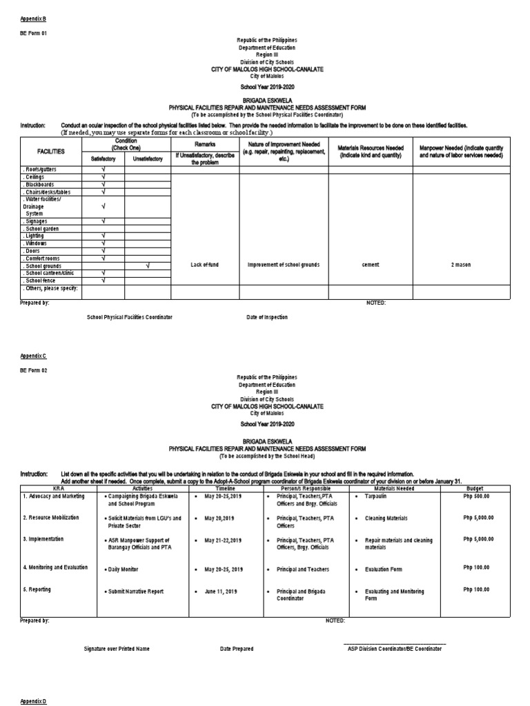 Brigada Eskwela Forms | PDF | Business