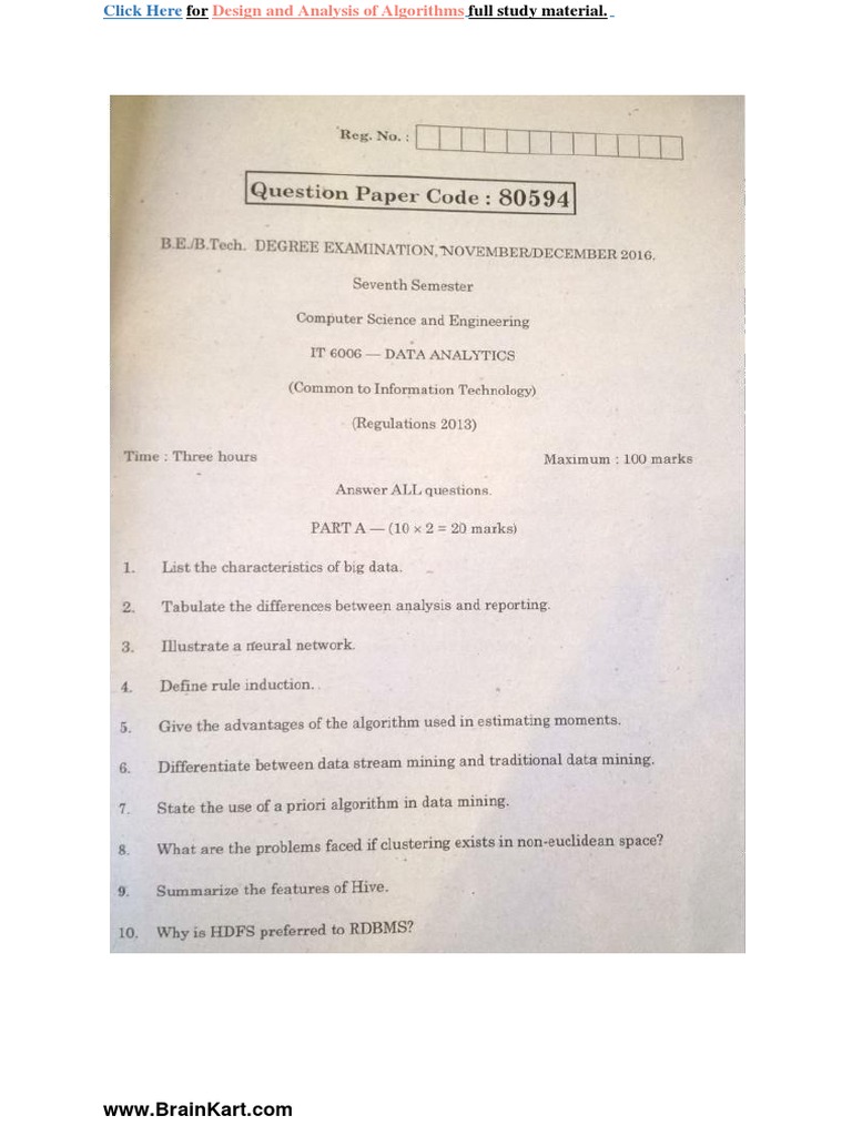 137 - CS8792, CS6701 Cryptography and Network Security - Nov Dec 2016 Question Paper PDF | PDF