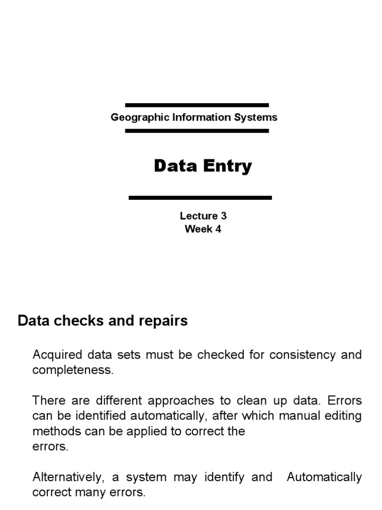 Data Entry: Geographic Information Systems | PDF | Geographic ...