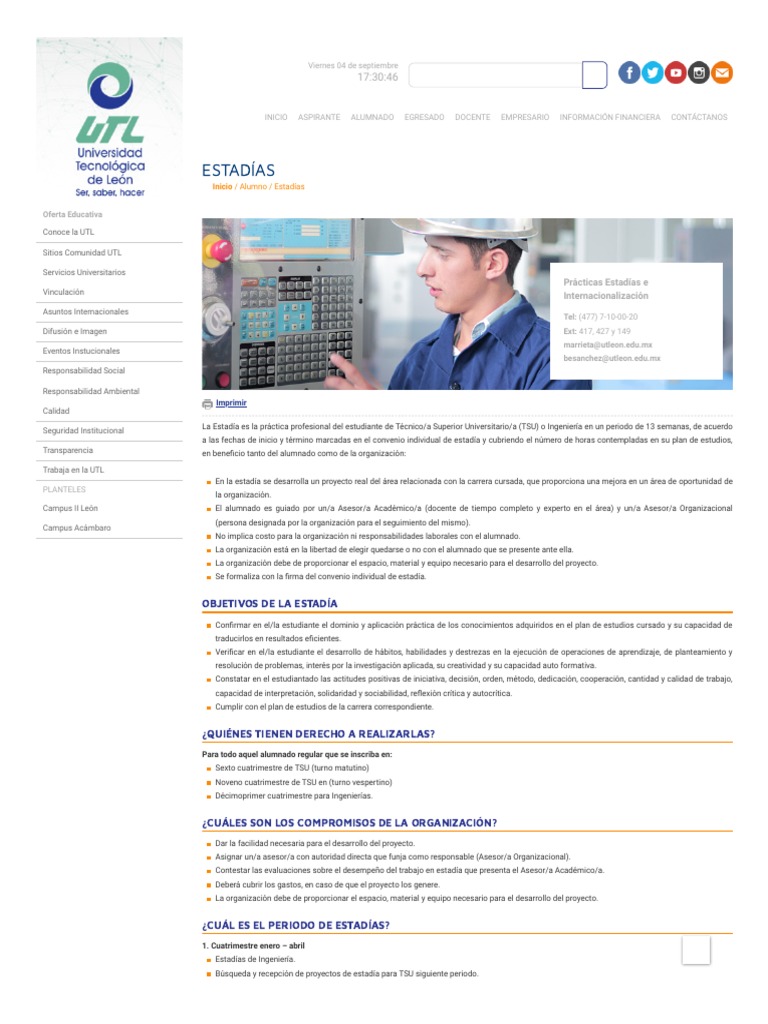 UTL - Estadías | PDF | Plan de estudios | Mecatrónica
