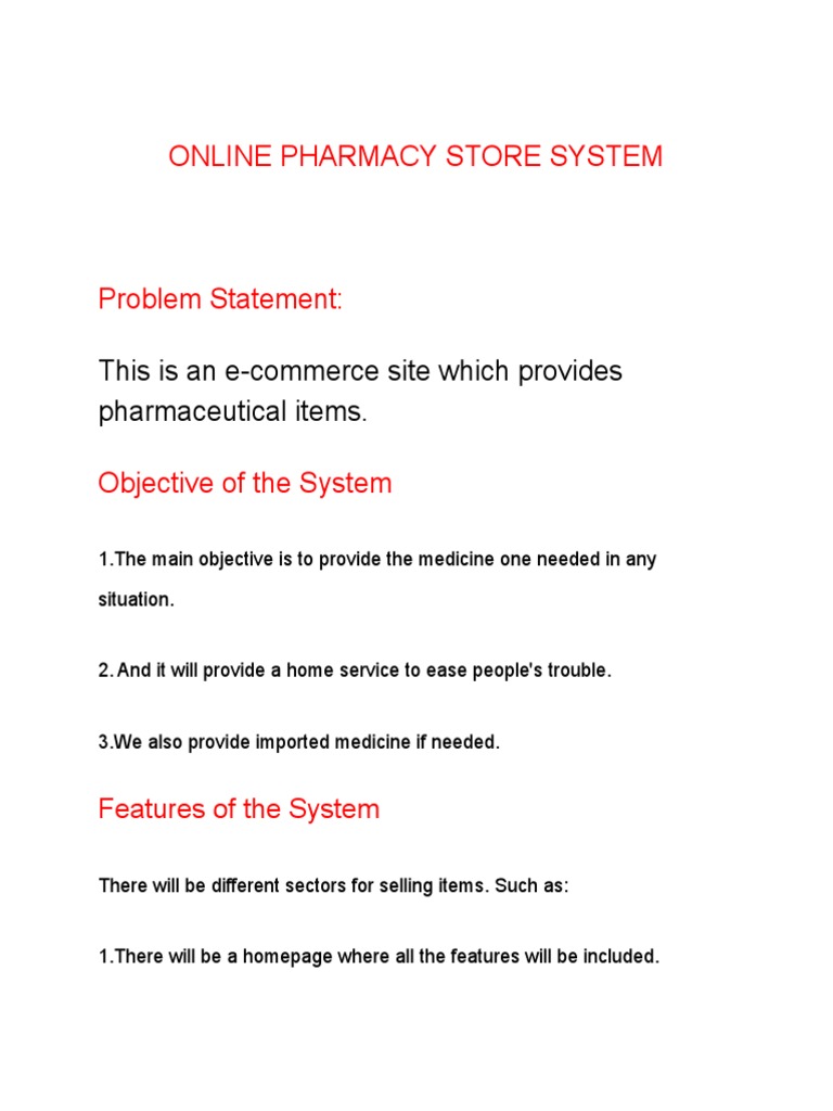 Online Pharmacy Store System | PDF