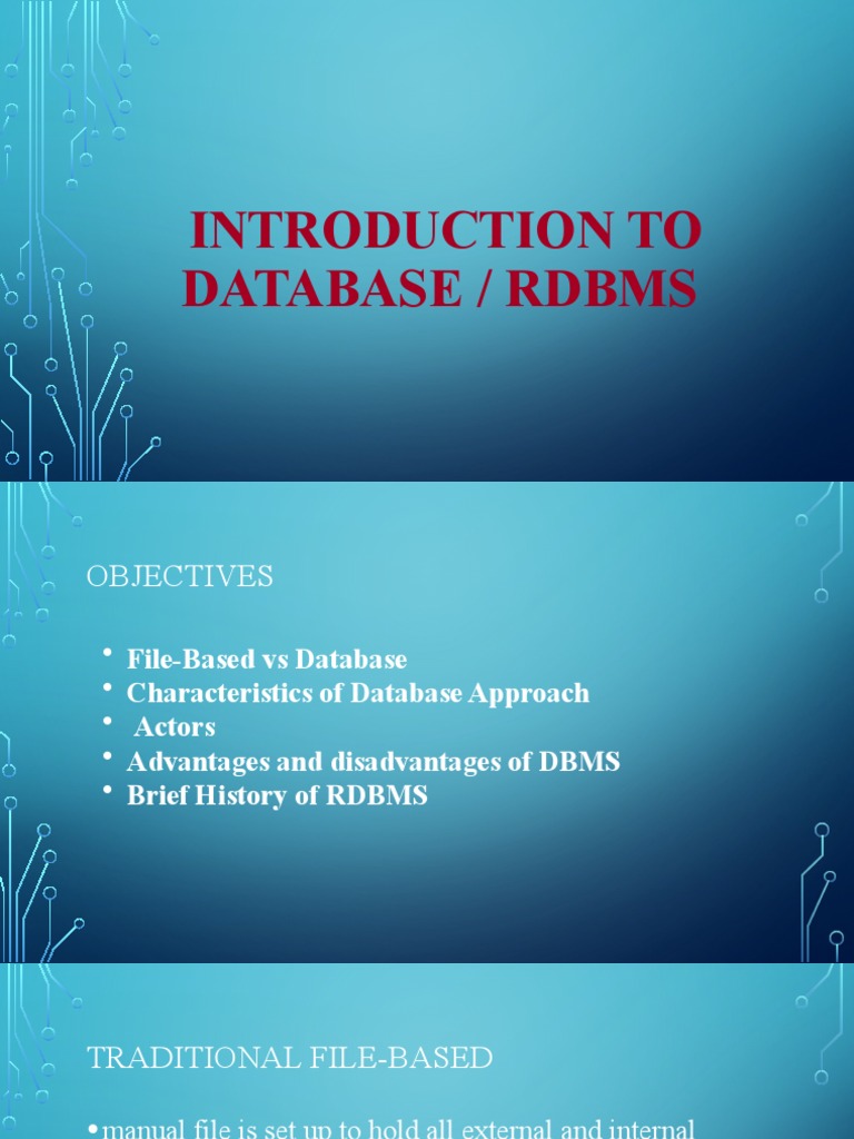 Introduction To Database / Rdbms | PDF | Relational Database | Databases