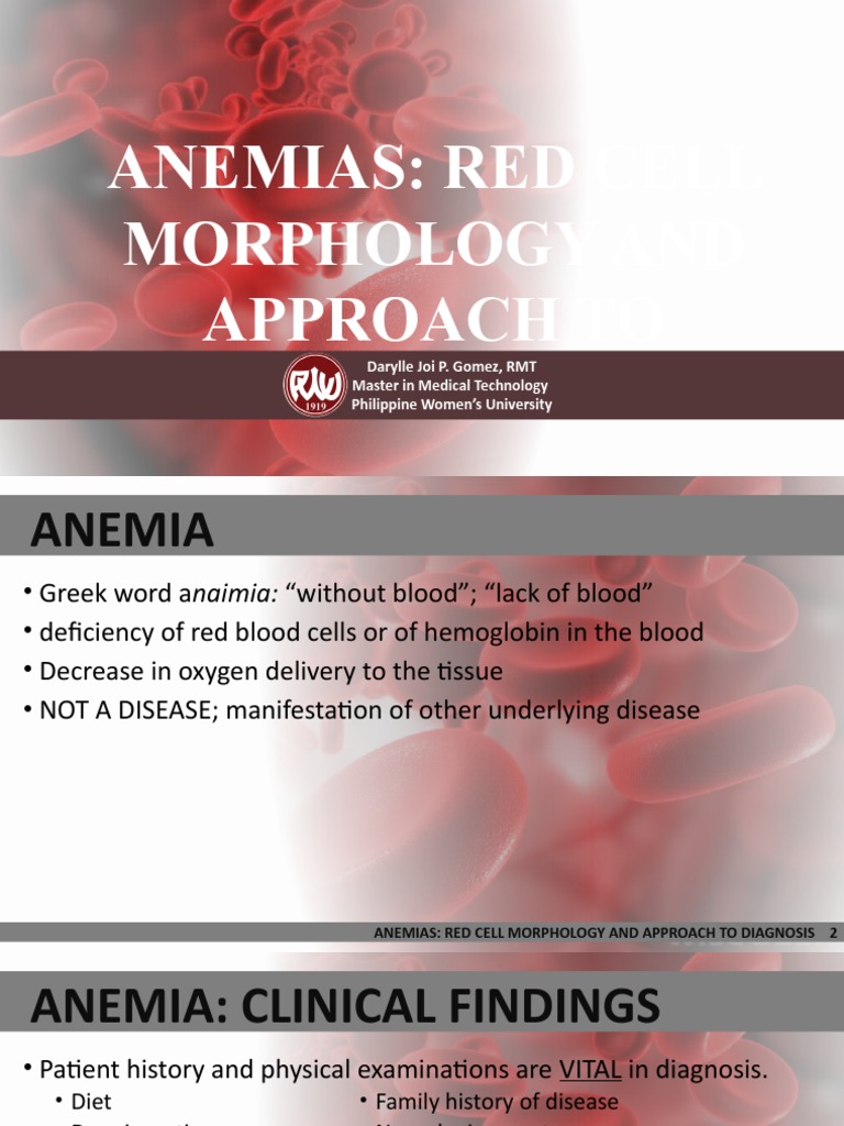 Anemias: Red Cell Morphology and Approach To Diagnosis | PDF | Anemia ...