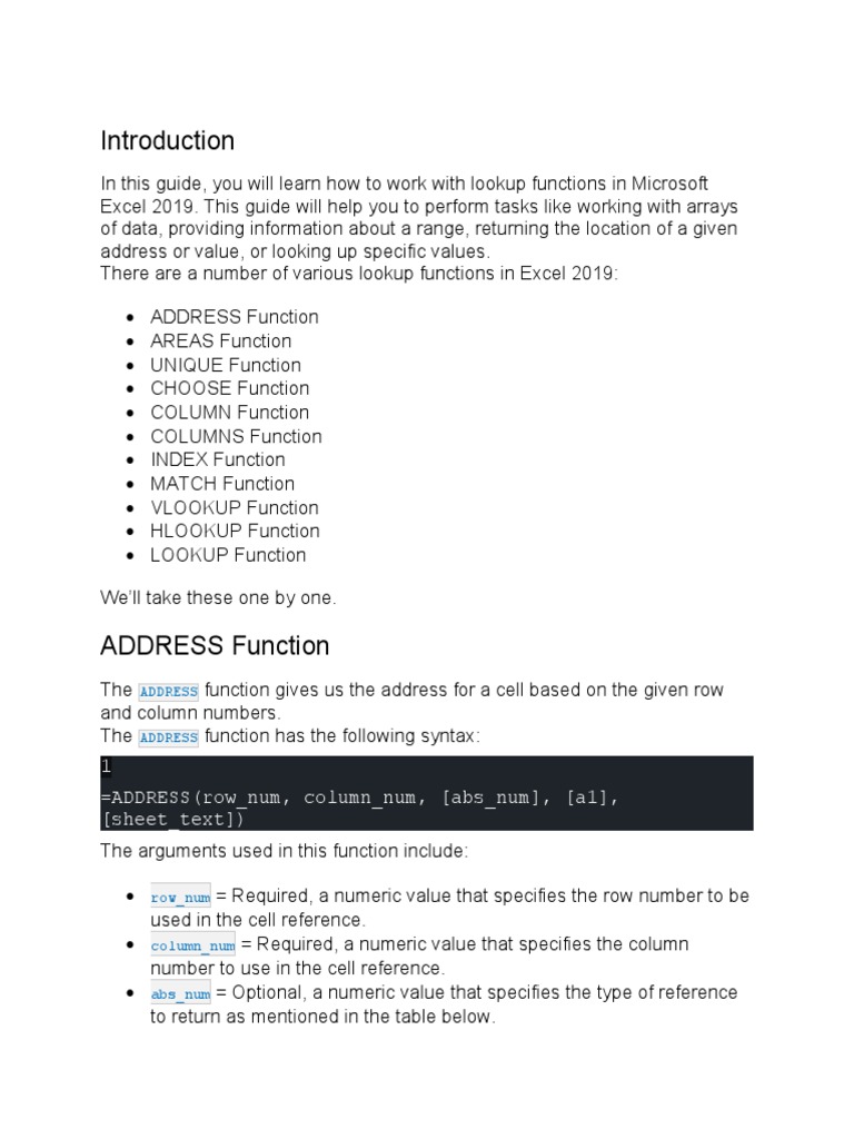Lookup Functions in Excel | PDF | Computer Programming | Computing