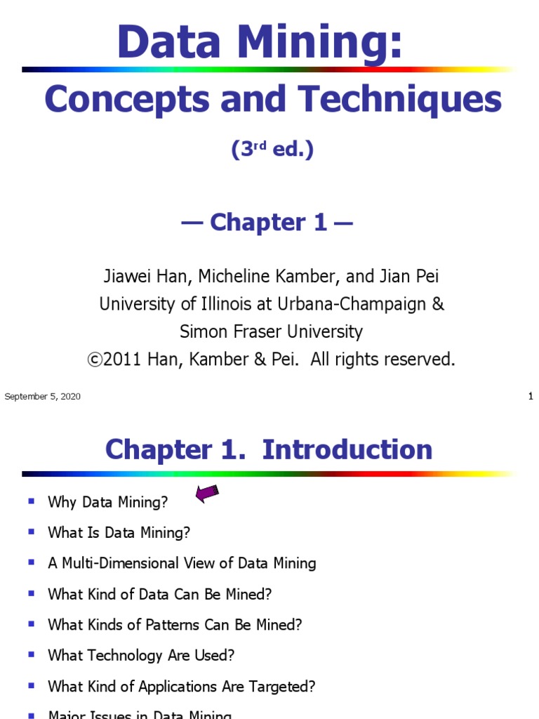 Concepts and Techniques: - Chapter 1 | PDF | Correlation And Dependence | Principal Component ...