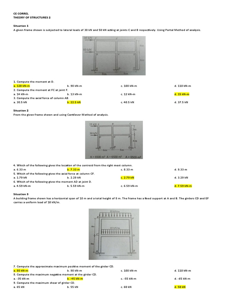 Ce Correl Theory of Structures 2 Situation 1 | PDF | Beam (Structure ...