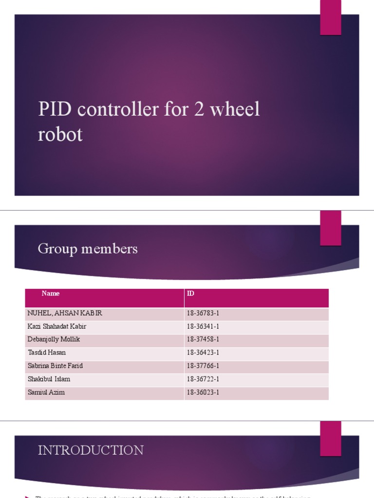 PID Controller For 2 Wheel Robot | PDF | Control Theory | Systems Theory