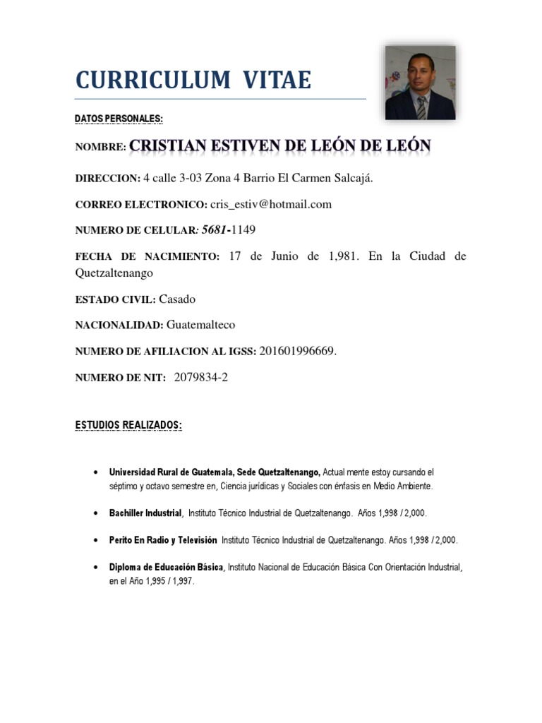 Curriculum Vitae Cris PDF | PDF | Informática | Educación avanzada