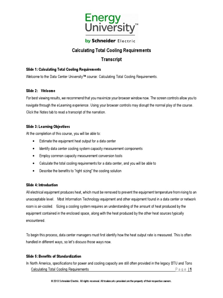 Calculating Total Cooling Requirements | Download Free PDF | Data ...