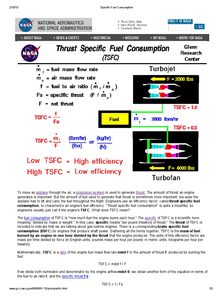 Specific Fuel Consumption | PDF | Thrust | Engines