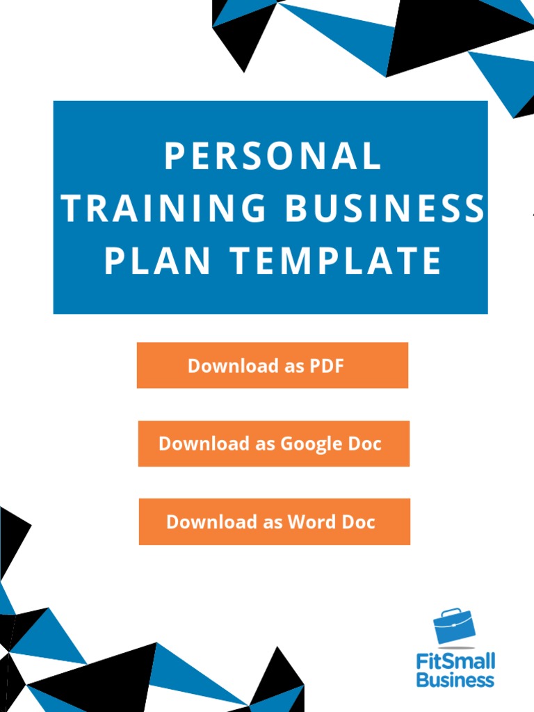 Personal Training Business Plan Template: Download As PDF | PDF