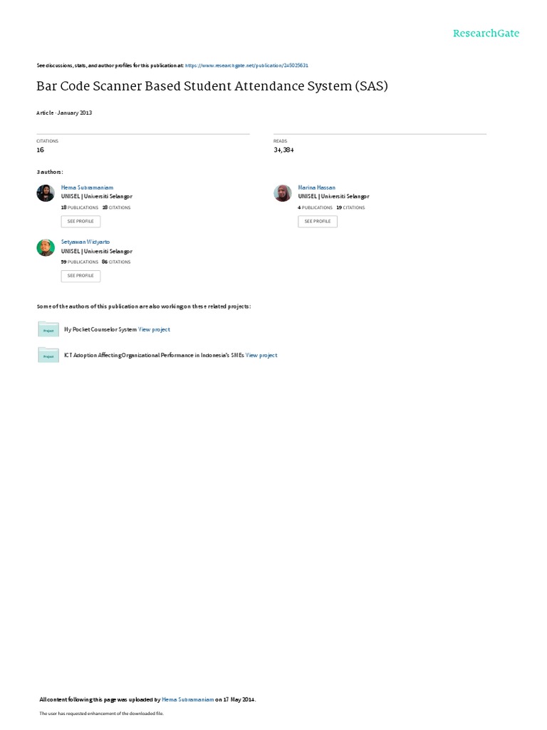 Bar Code Scanner Based Student Attendance System (SAS) : January 2013 ...
