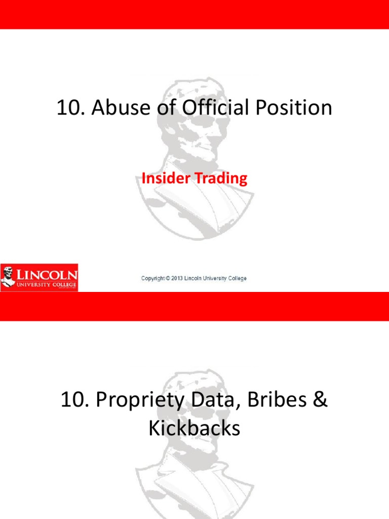 Abuse of Official Position: Insider Trading | PDF | Insider Trading ...