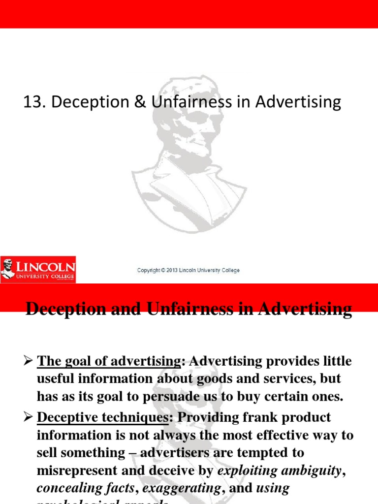 Deception & Unfairness in Advertising | PDF | Federal Trade Commission ...