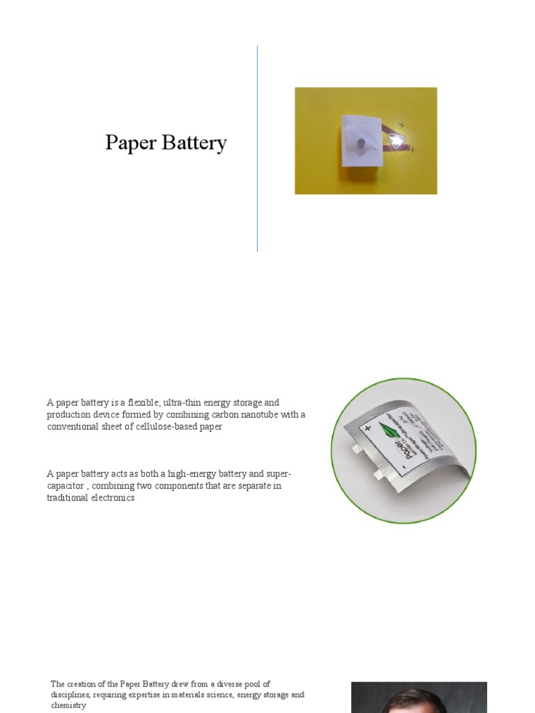 Paper Battery | Download Free PDF | Rechargeable Battery | Lithium Ion ...