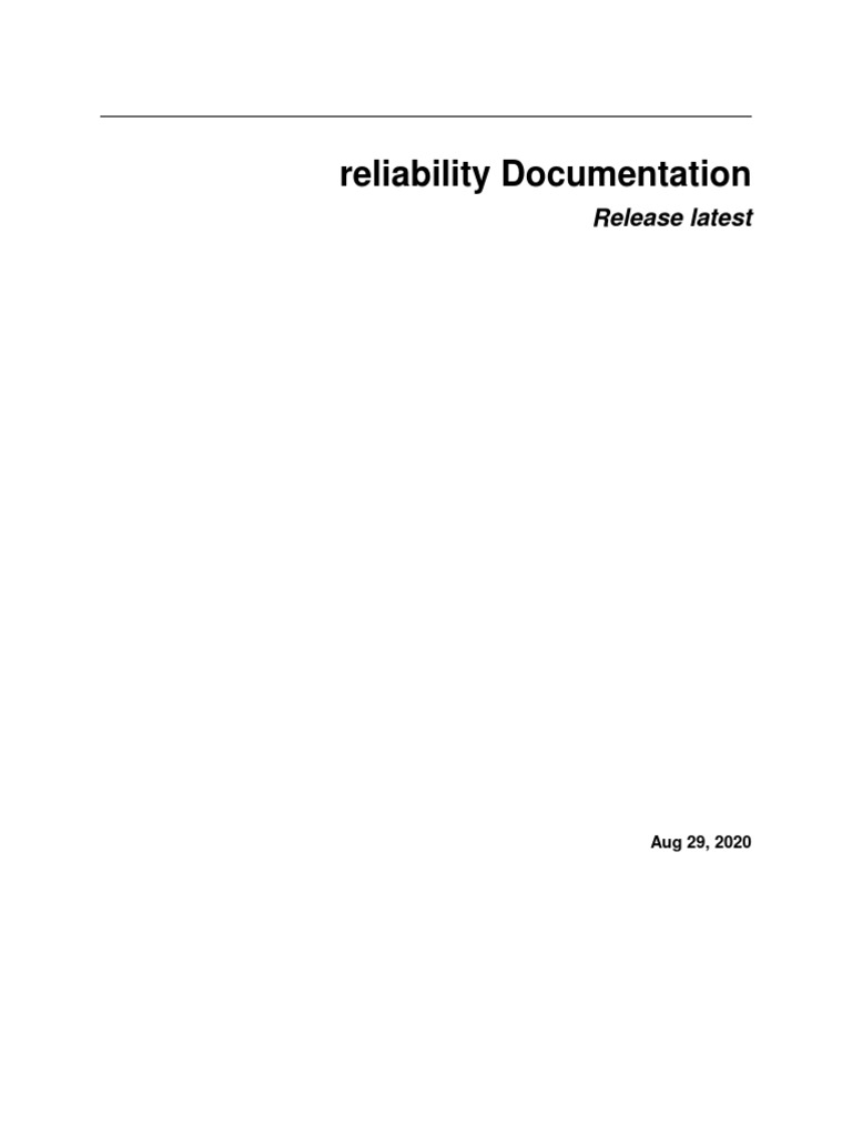 Reliability Python Library PDF | PDF | Akaike Information Criterion ...