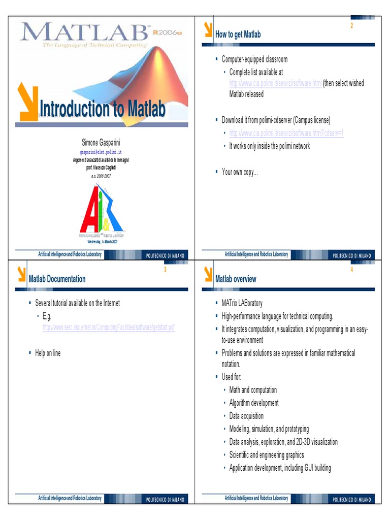 How to Get Started with Matlab | PDF | Matlab | Matrix (Mathematics)