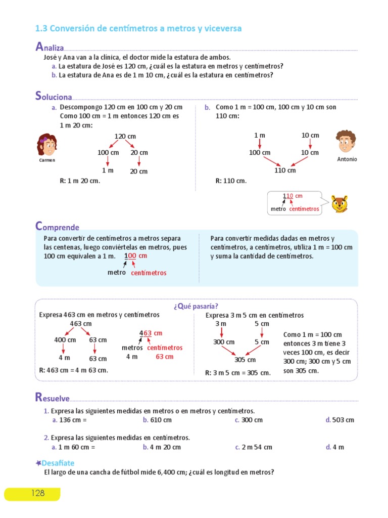Conversión de Longitudes: Metros y Centímetros | PDF | Longitud | Unidades de medida