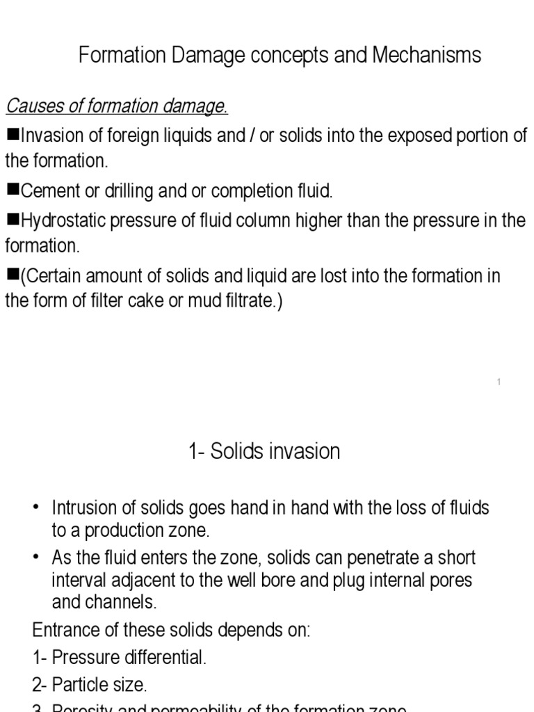 06-02 Formation Damage Concepts and Mechanisms | PDF | Filtration ...