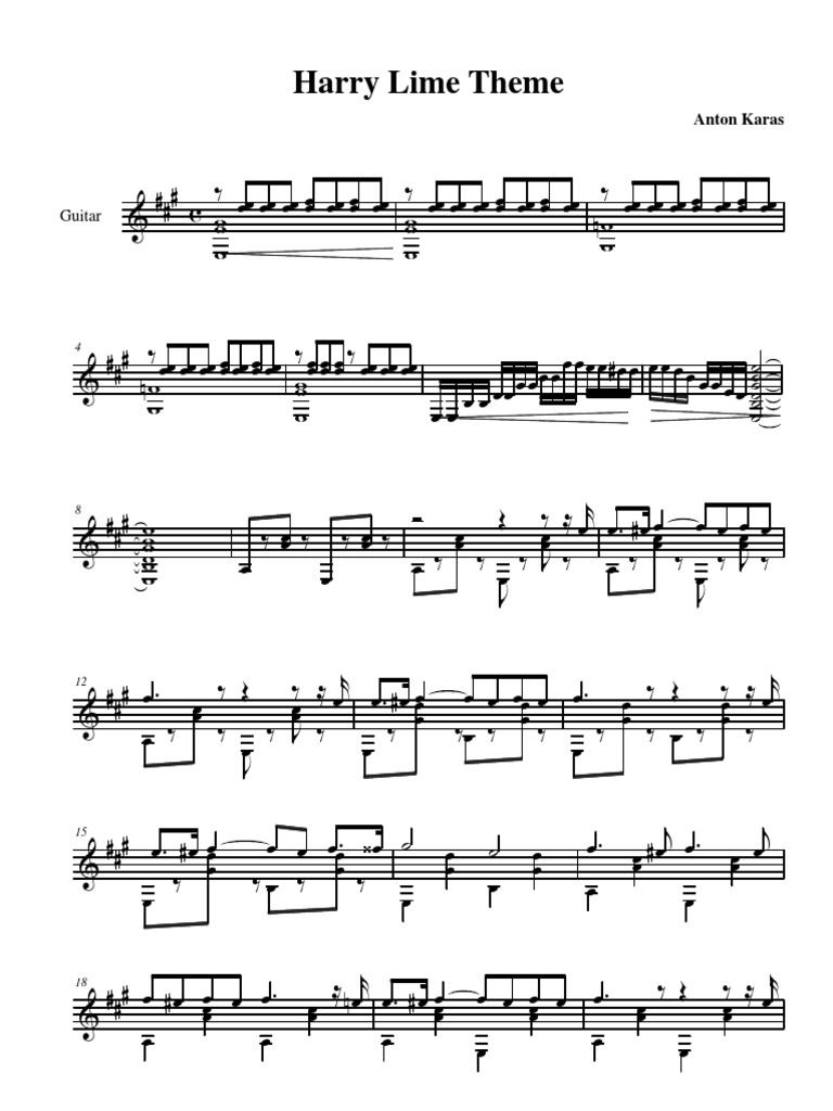 Anton Karas - Harry Lime Theme | PDF