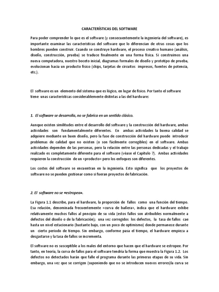 Caracteristicas y Mitos Del Software | PDF | Software | Diseño
