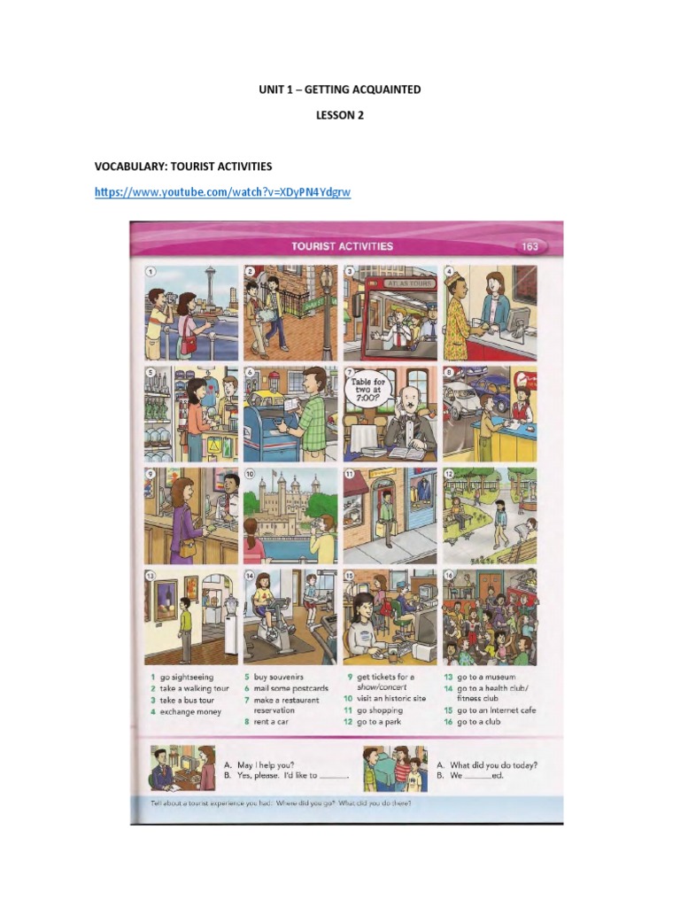 Unit 1 - Getting Acquainted Lesson 2 | PDF
