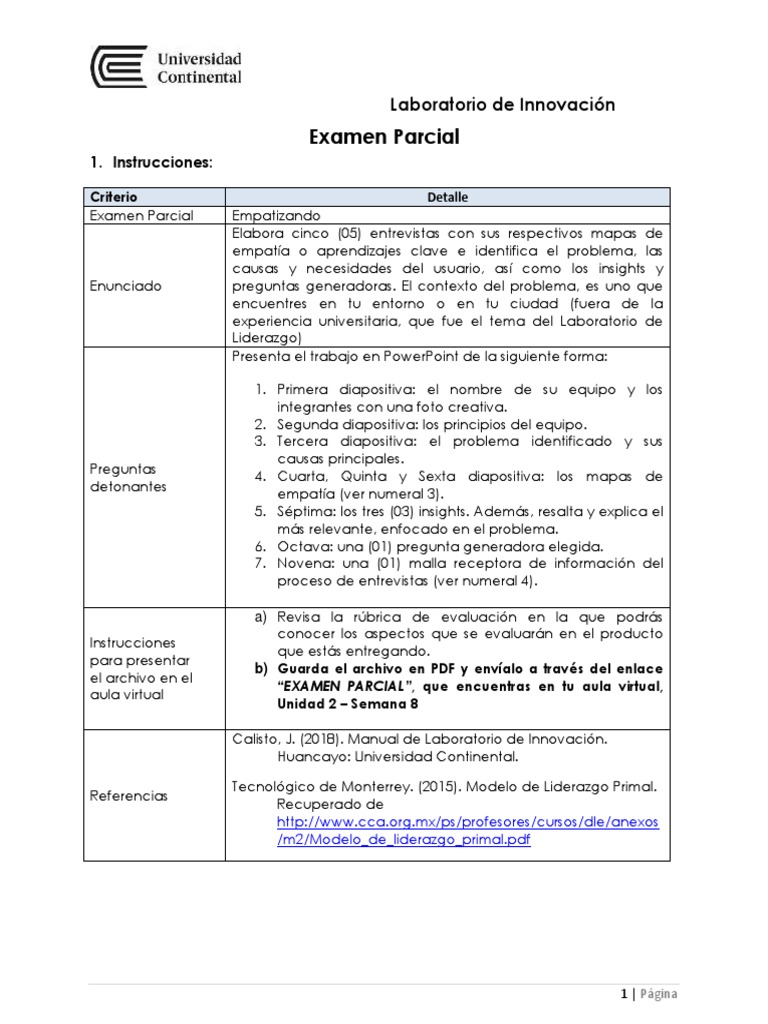 Examen Parcial Consigna y Rúbrica | PDF | Prueba (evaluación) | Ciencia cognitiva