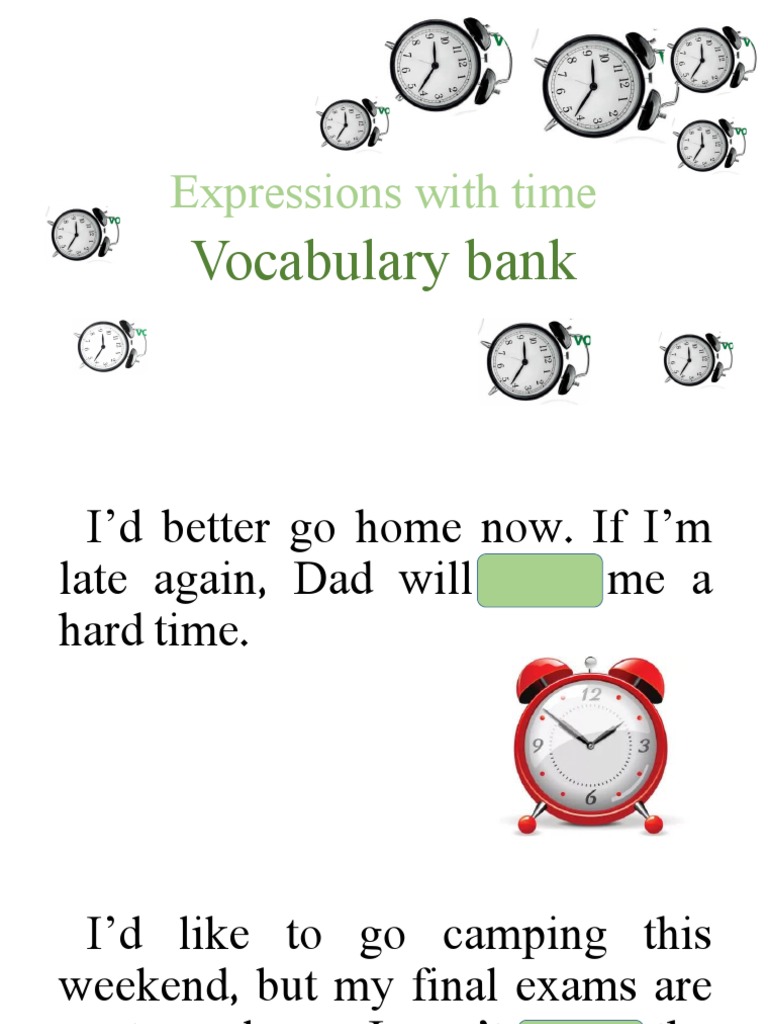 Expressions With Time: Vocabulary Bank | PDF