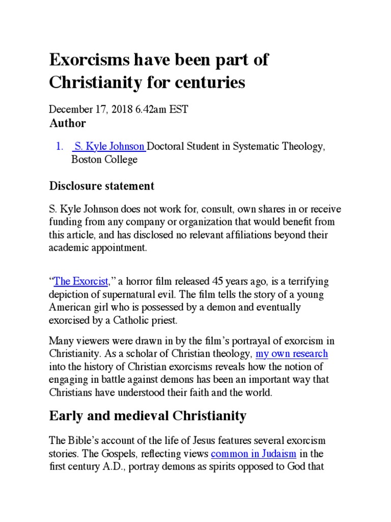 Exorcisms Have Been Part of Christianity For Centuries | PDF | Exorcism ...