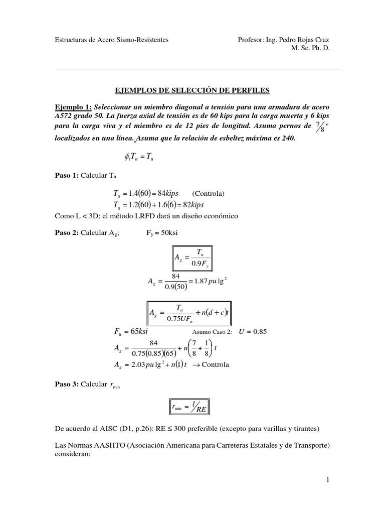 Ejemplos 1-4 AISC 360 PDF | PDF | Elementos químicos | Química