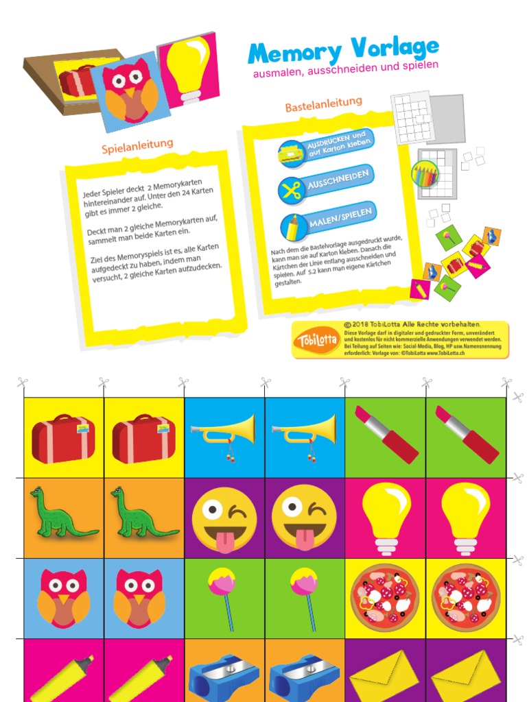 Memory Vorlage by WWW - TobiLotta.ch | PDF
